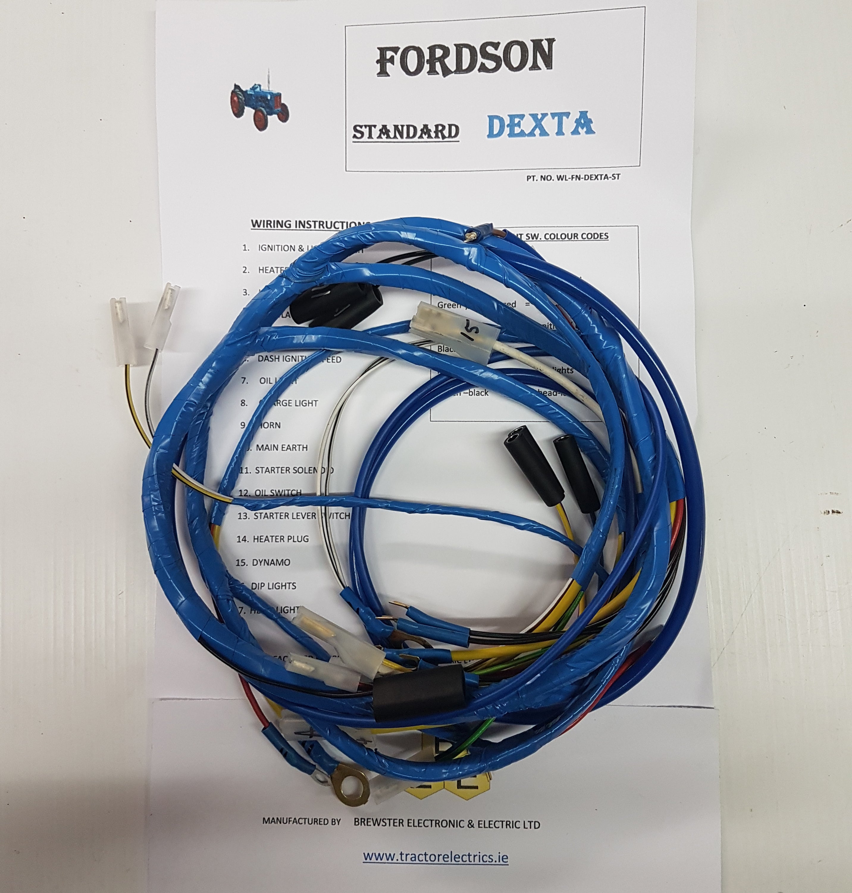 Fordson Standard Dexta Tractor Harness Loom — Tractor Electric's