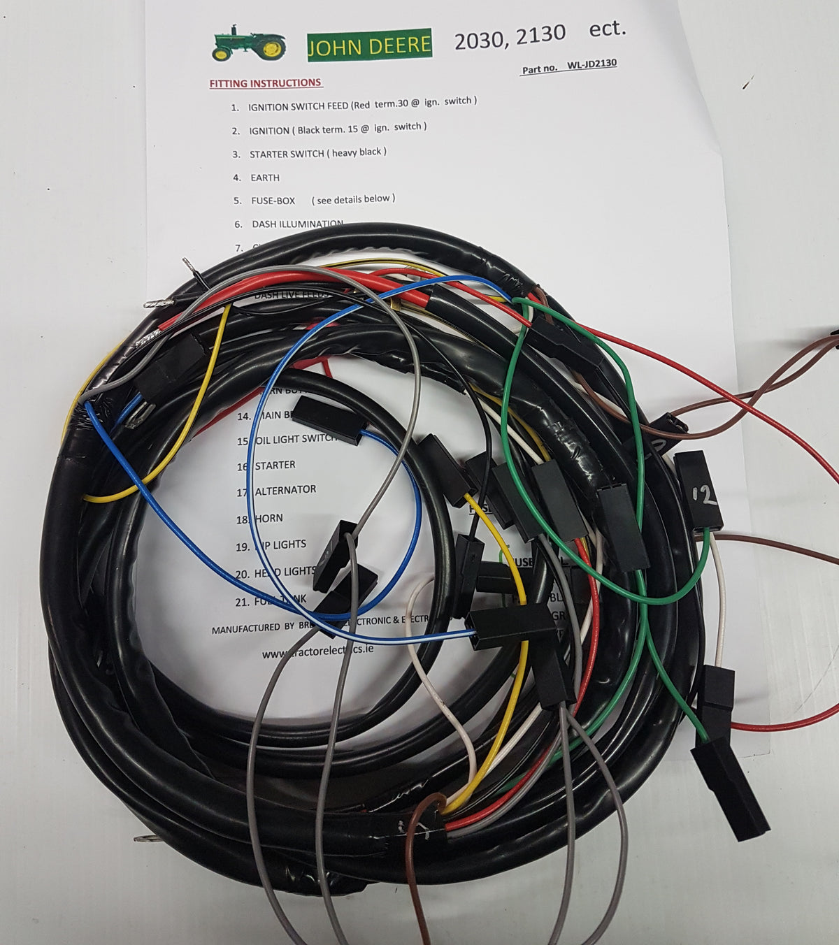 John Deere Series 2030, 2130 Tractor Harness or Loom — Tractor Electric's