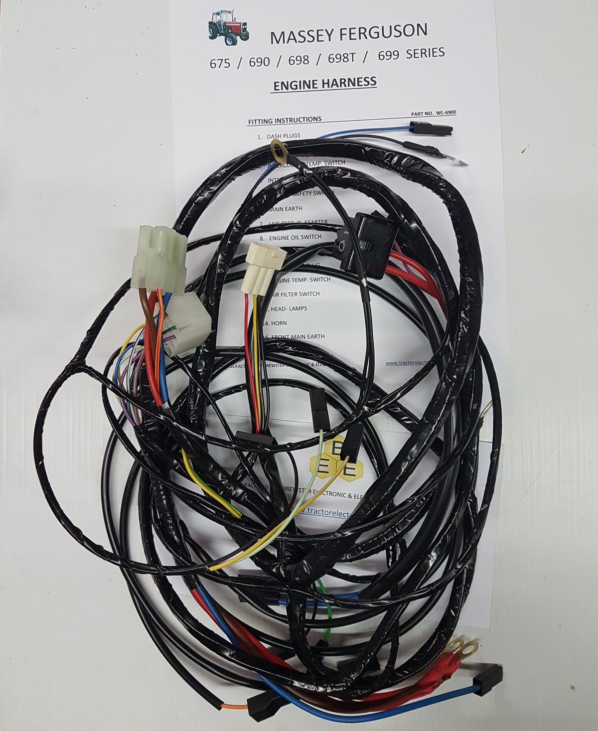 Massey Ferguson 675 690 698 698T 699 Engine Harness Tractor Loom ...