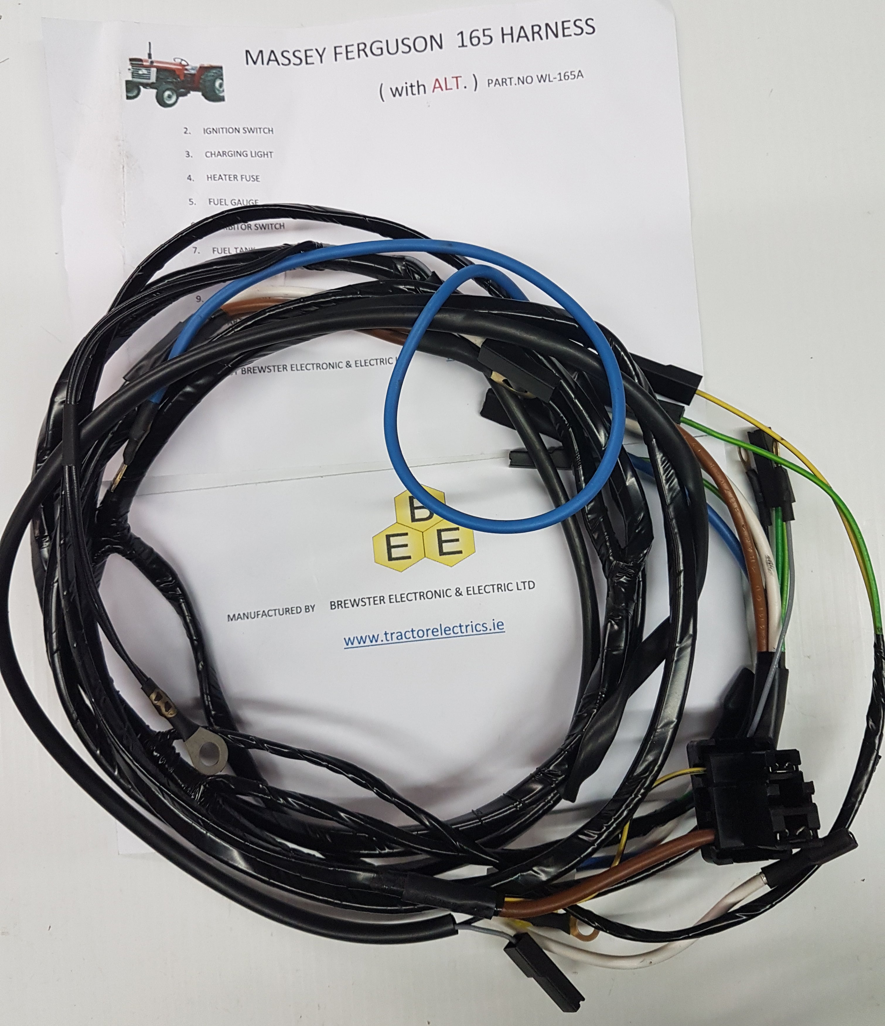 Massey Ferguson 165 Tractor Harness With Alternator Fitting — Tractor ...