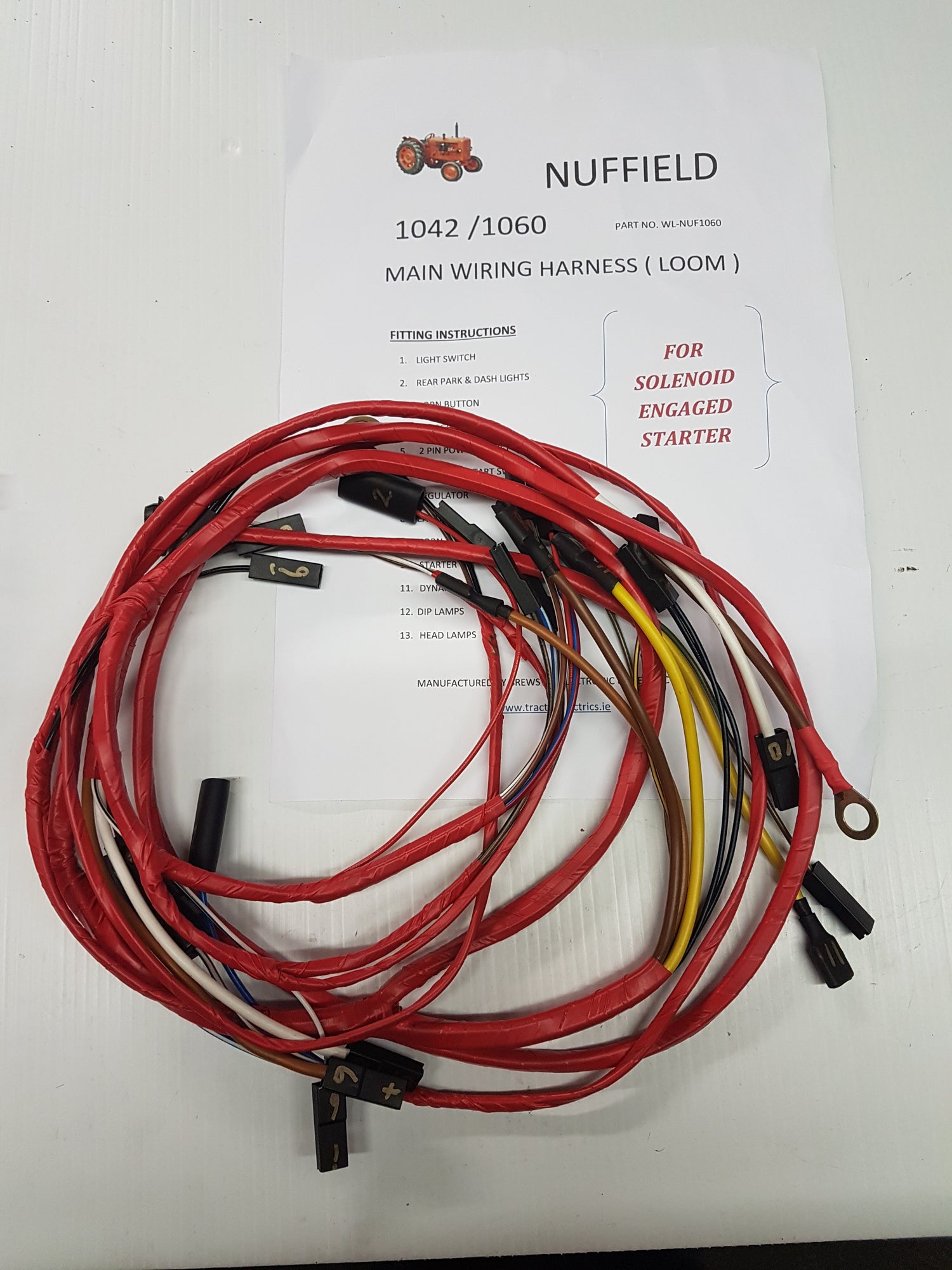 Nuffield 1042 And 1060 Tractor Wiring Harness — Tractor Electric's